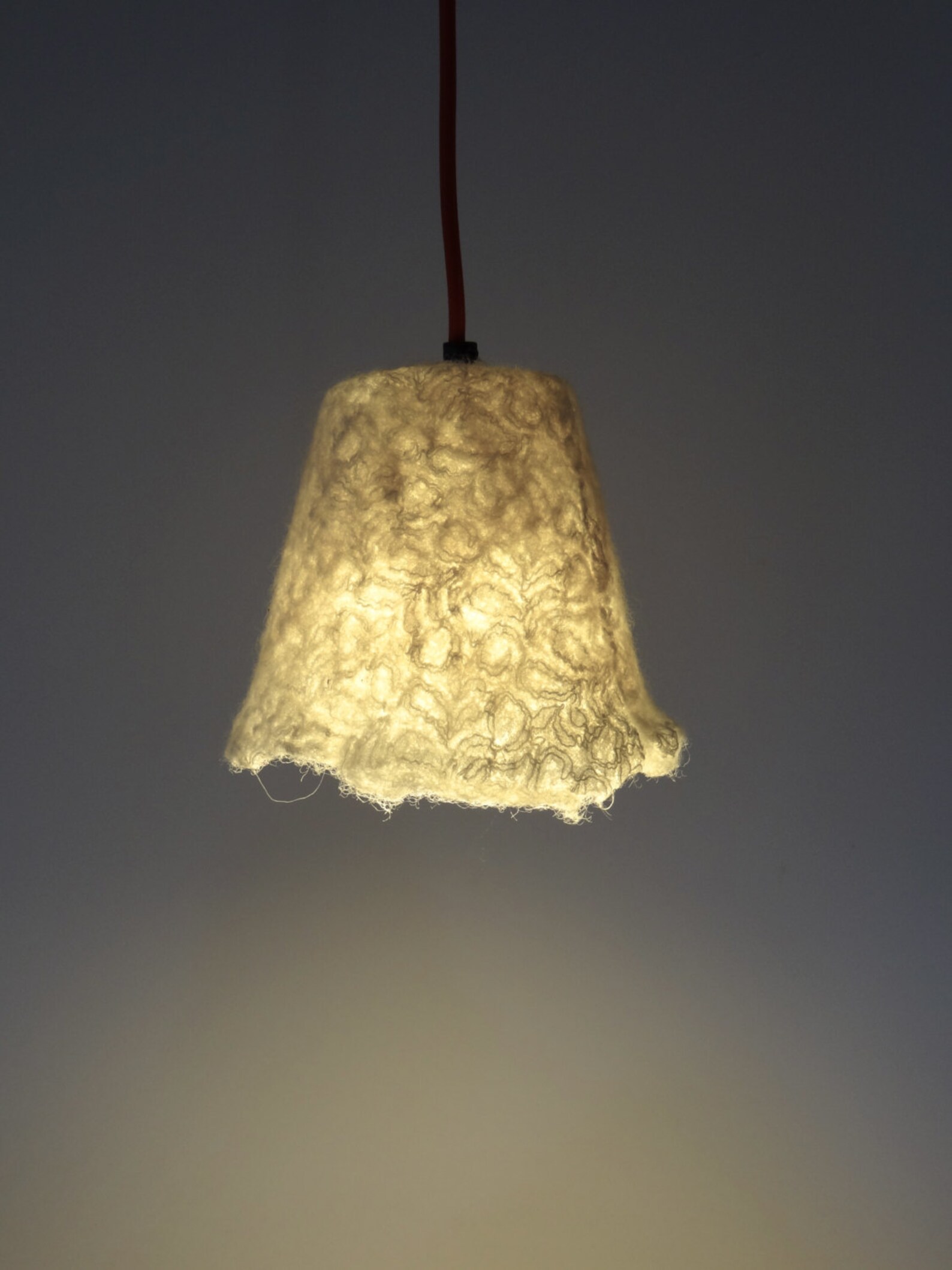 Handfelted Lampshade, Lamp, White Hanging Lamp, Felted Natural White ...