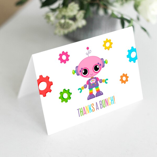 Robot Thank You Cards - Etsy