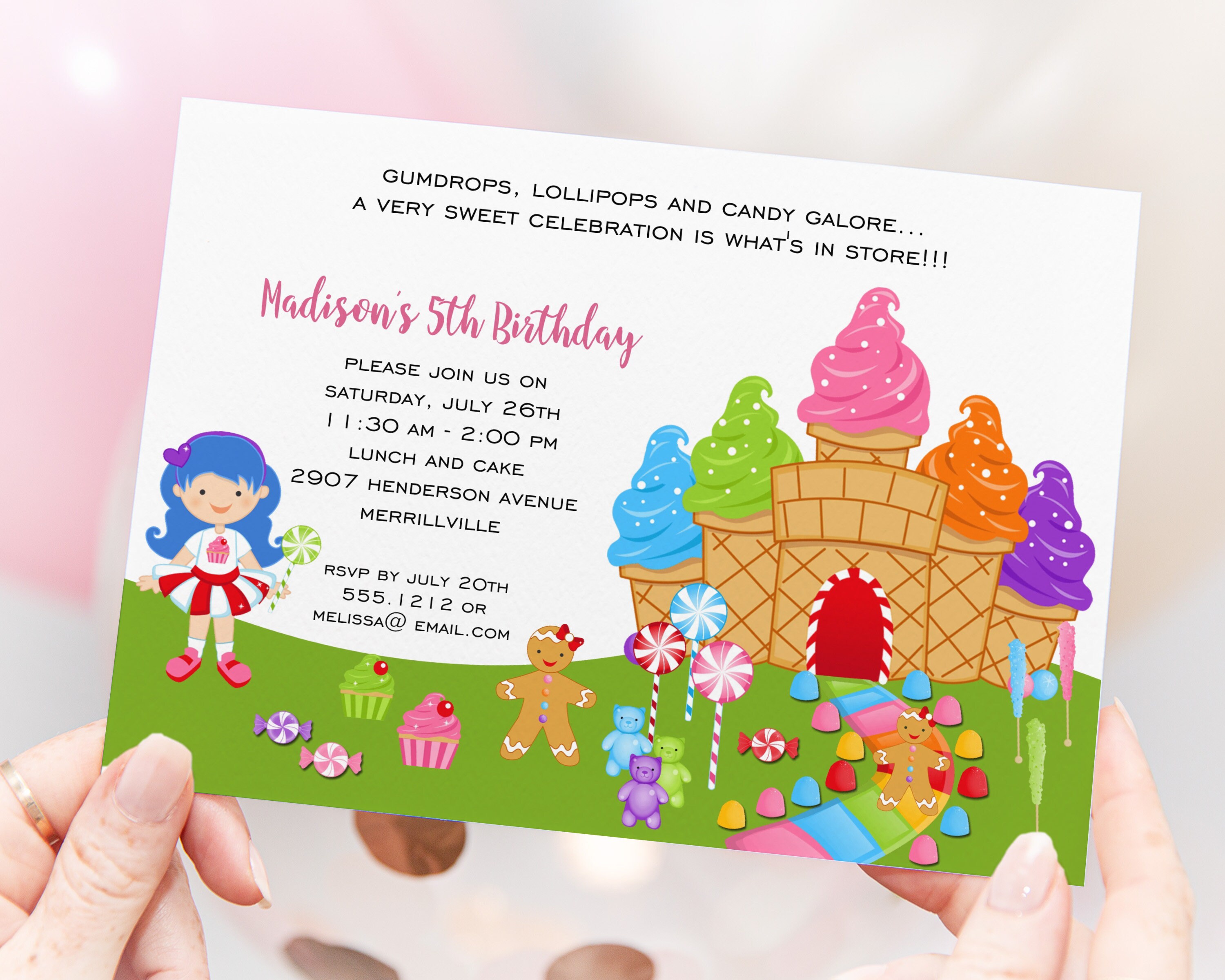 Candy Invitations Templates