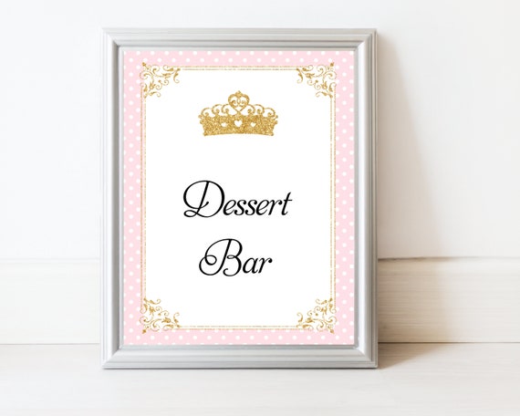 Royal Princess Dessert Sign, Printable Cards Sign Template, RoyalCrown ...