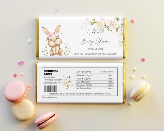 Some Bunny Sweet Candy Wrapper, Rabbit, Chocolate Bar Wrapper Template ...