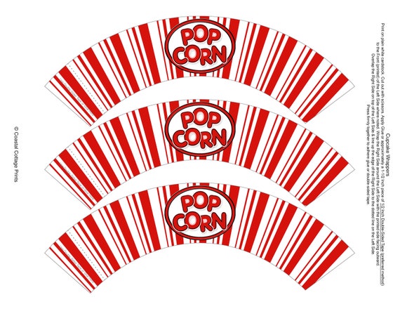 Popcorn Cupcake Wrappers Printable Free