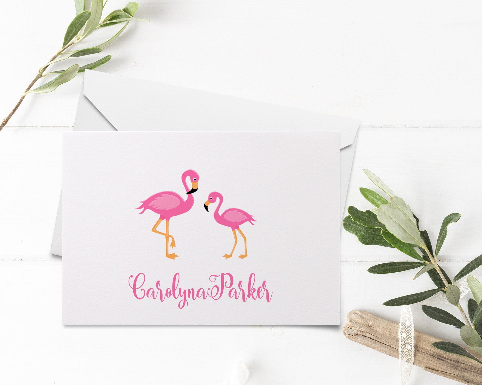 Flamingos Cards Thank You Cards Editable Printable PDF or - Etsy