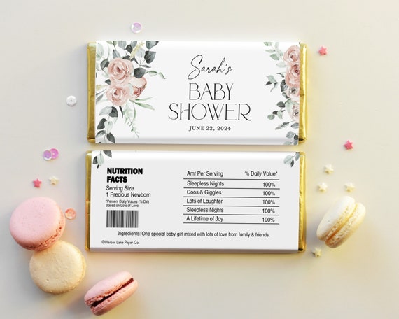 Dusty Pink Roses Candy Wrapper, Pink Floral Bouquet, Candy Bar Wrapper ...