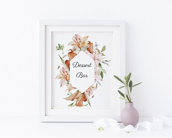 Lilies Dessert Bar Sign, Boho Lily Floral, Baby Shower Buffet Signs ...