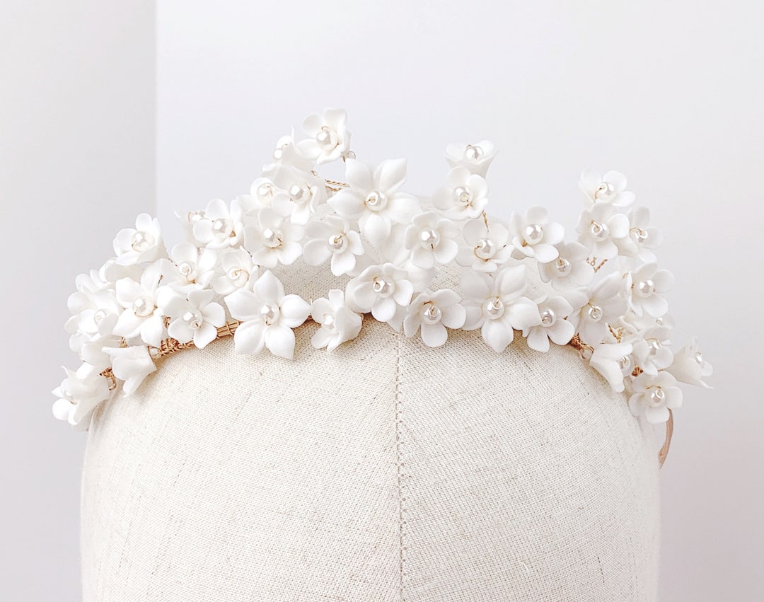 Boho Gold Floral Tiara Crown Crown and Tiara for Wedding - Etsy