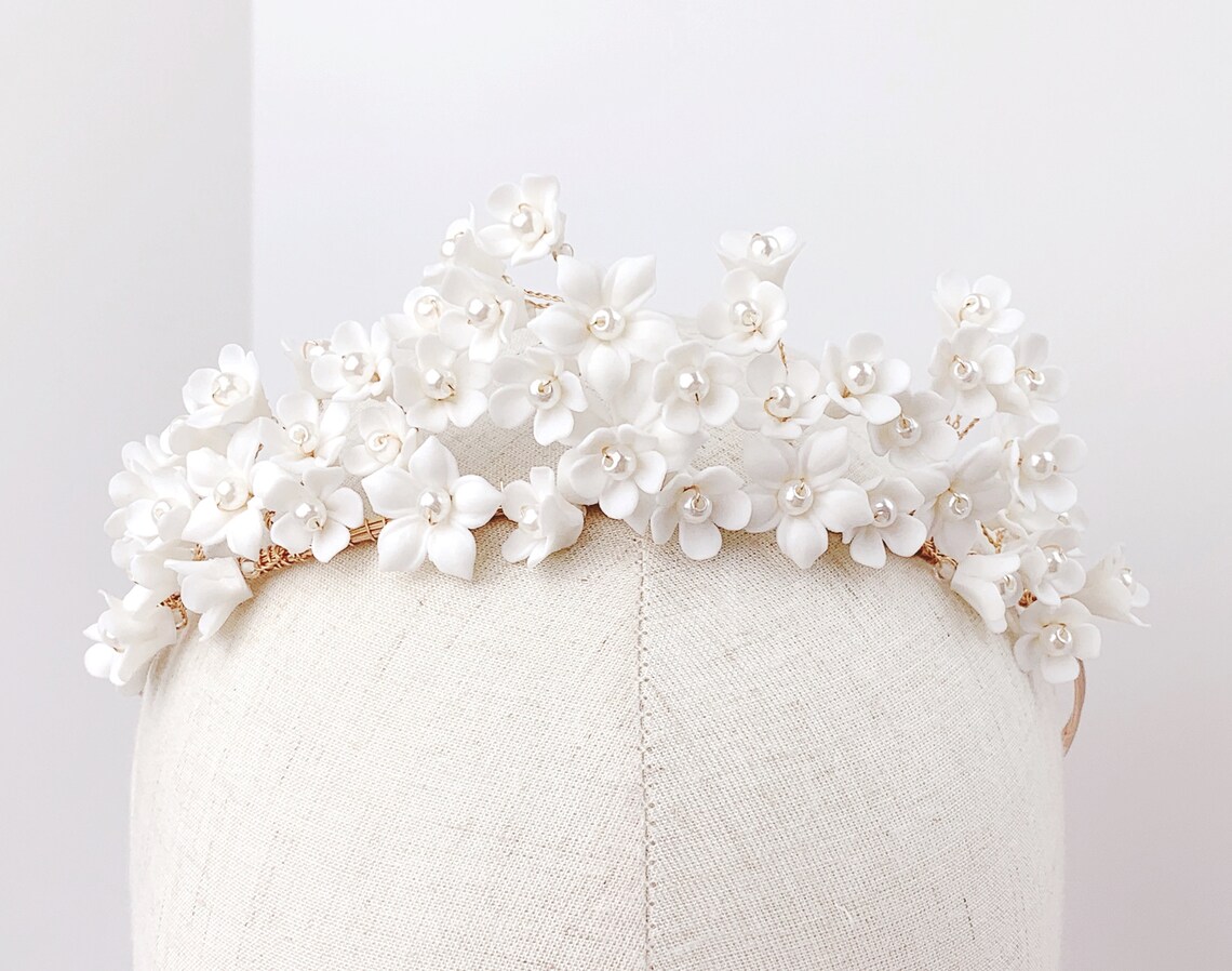 Boho Gold Floral Tiara Crown Crown and Tiara for Wedding - Etsy