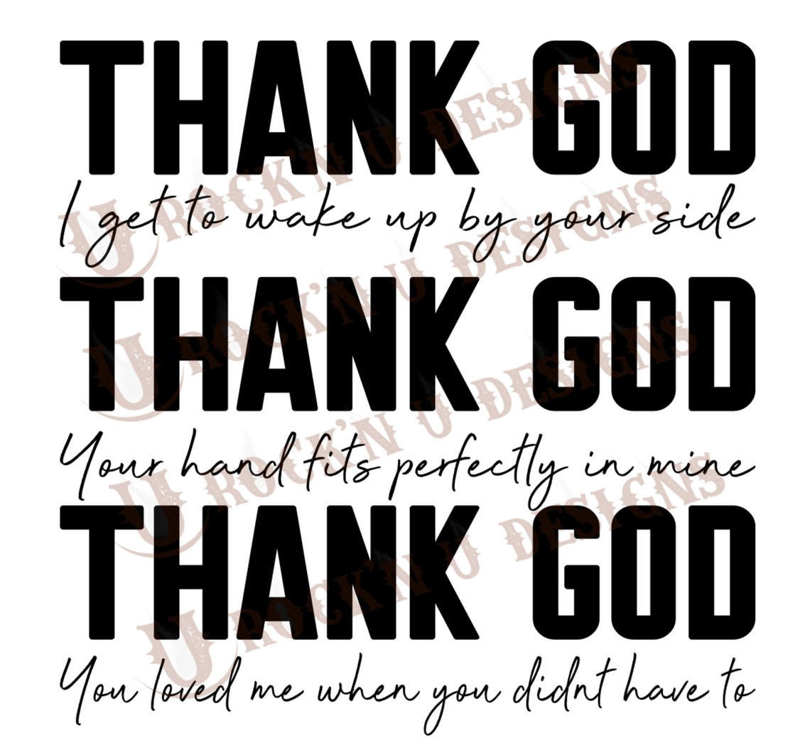 Digital Download Graphic Design PNG "thank God" by Rock'n U Designs - Etsy