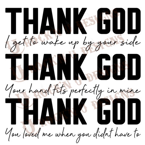Digital Download Graphic Design PNG thank God by - Etsy