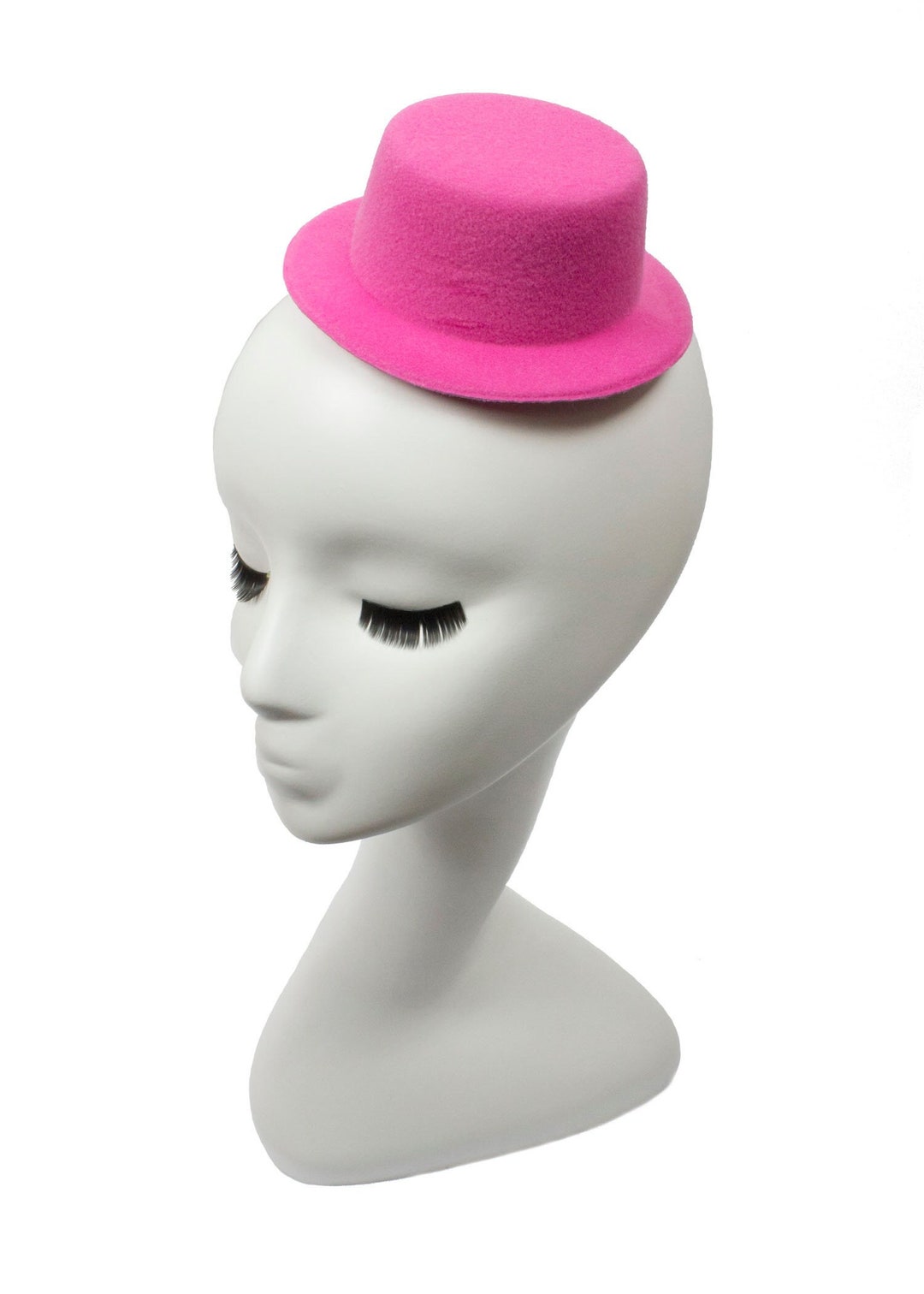 Mini Top Hat Fascinator Base - 5" Diameter With Hair Clips - Hot Pink ...