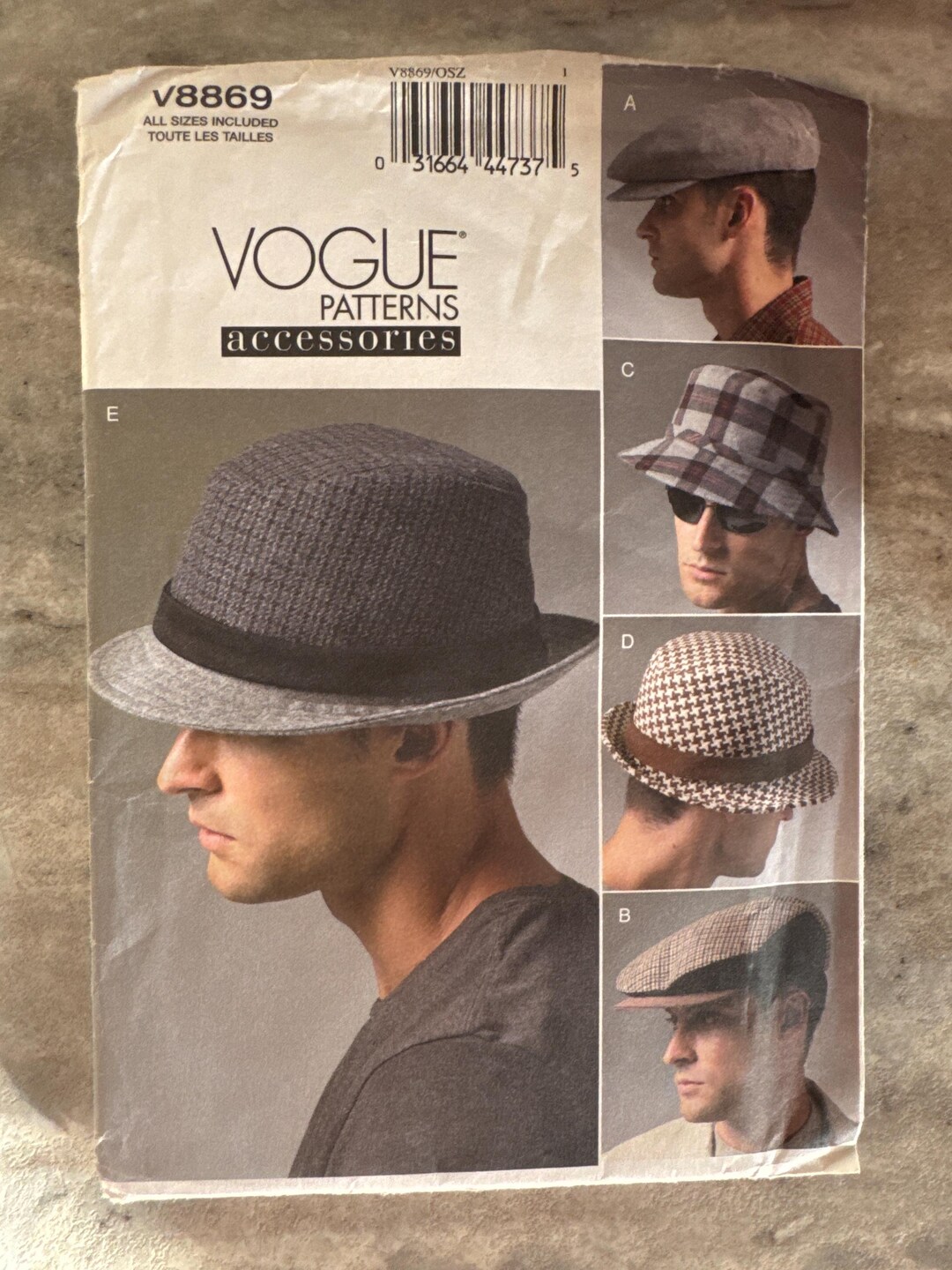 Vogue Pattens 8869 Men’s Hats New Uncut - Etsy