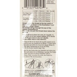 Clover Self Threading Needles Five Assorted Sizes - Etsy