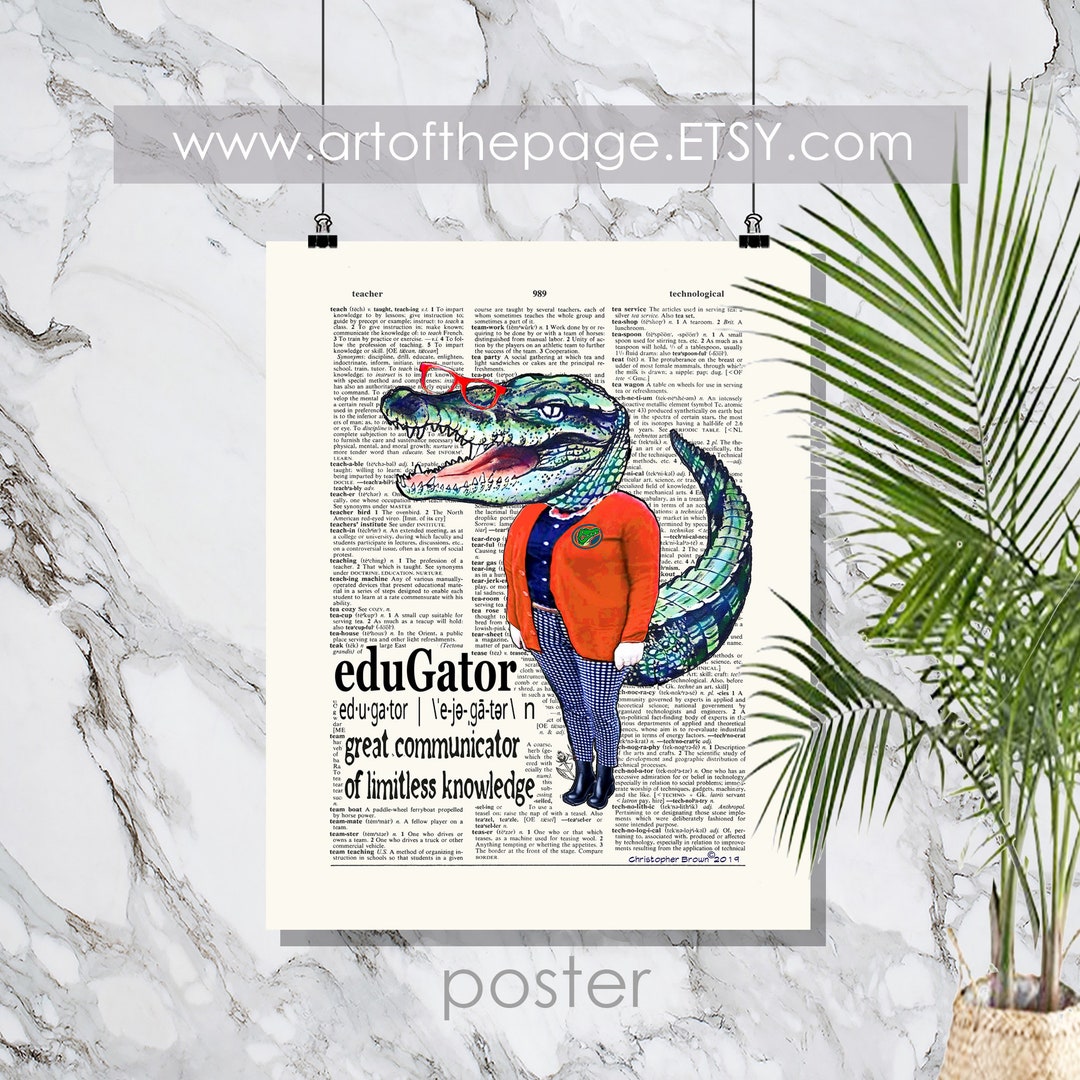 Florida Gator Teacher Gift, "florida Woman Edugator",11" X 14", Teacher ...