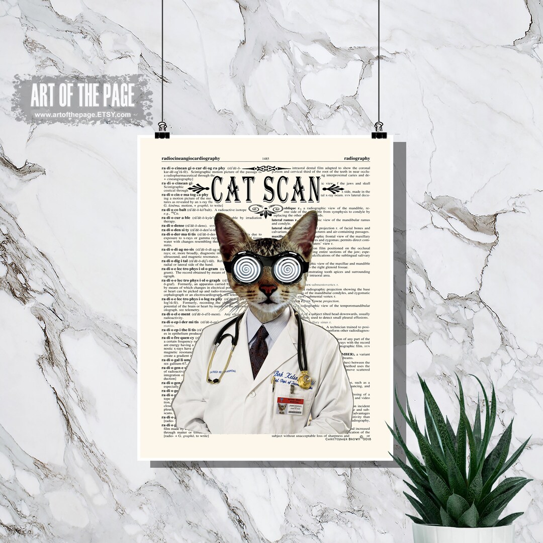 Medical Print, "cat Scan" - 11" X 14" Print, Whimsical Cat Print ...