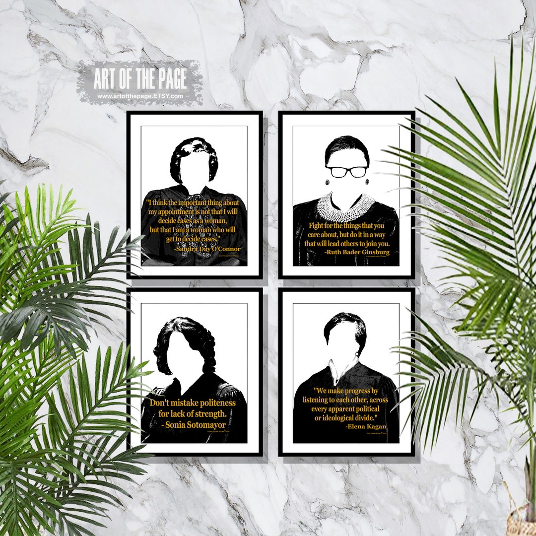 Lawyer Print, "the Supremes", Set of 4 Women Supreme Court Judges, 8'5 ...