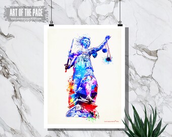 Lady Justice Print Attorney Art Lawyer Gift Law Poster - Etsy
