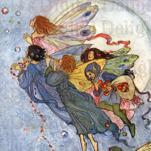 Fantastical Fairies Flying Through the Skies/ VINTAGE DIGITAL - Etsy