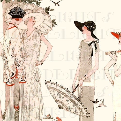 Rare Art Deco Flapper Vintage Halloween Illustration Digital Etsy