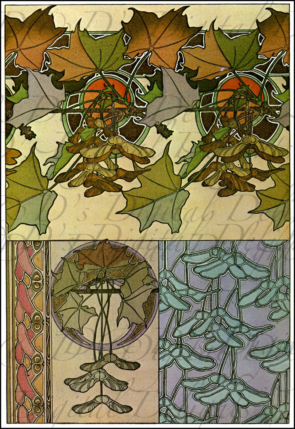 Art Nouveau Leaf Patterns