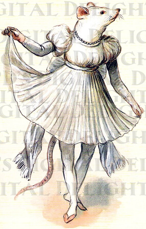 RARE. Mouse French Costume. Digital MARDI Gras. Vintage Mardi | Etsy