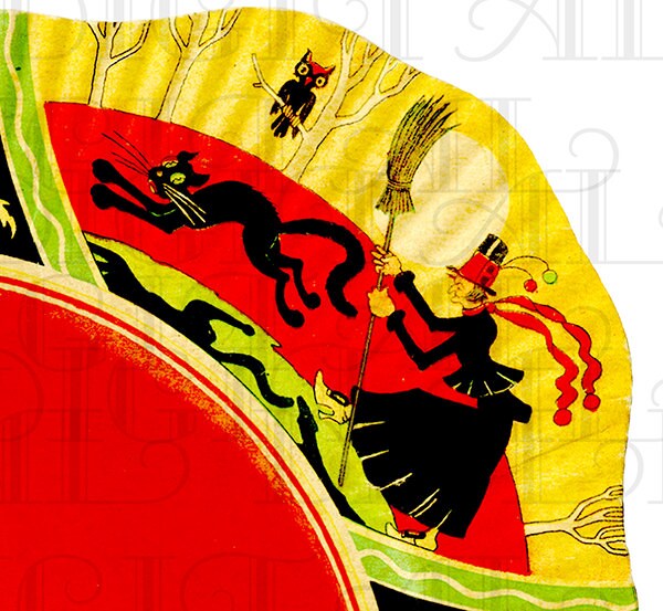 RARE Vintage Halloween Plate Digital Download: 1920s Devil, Witches ...