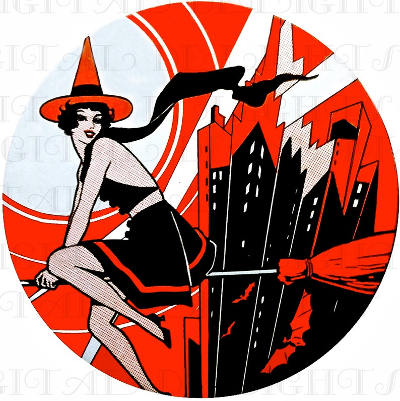 SAUCY Deco FLAPPER Flying Witch Deco HALLOWEEN Vintage - Etsy