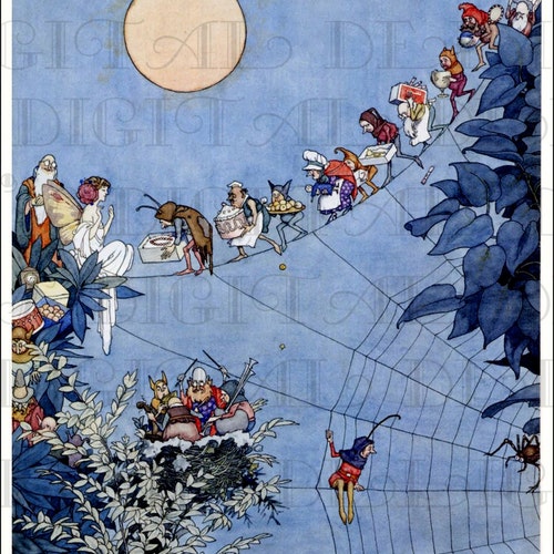 SPLENDIFEROUS Spider Web Full of FAIRIES Vintage Fairy - Etsy
