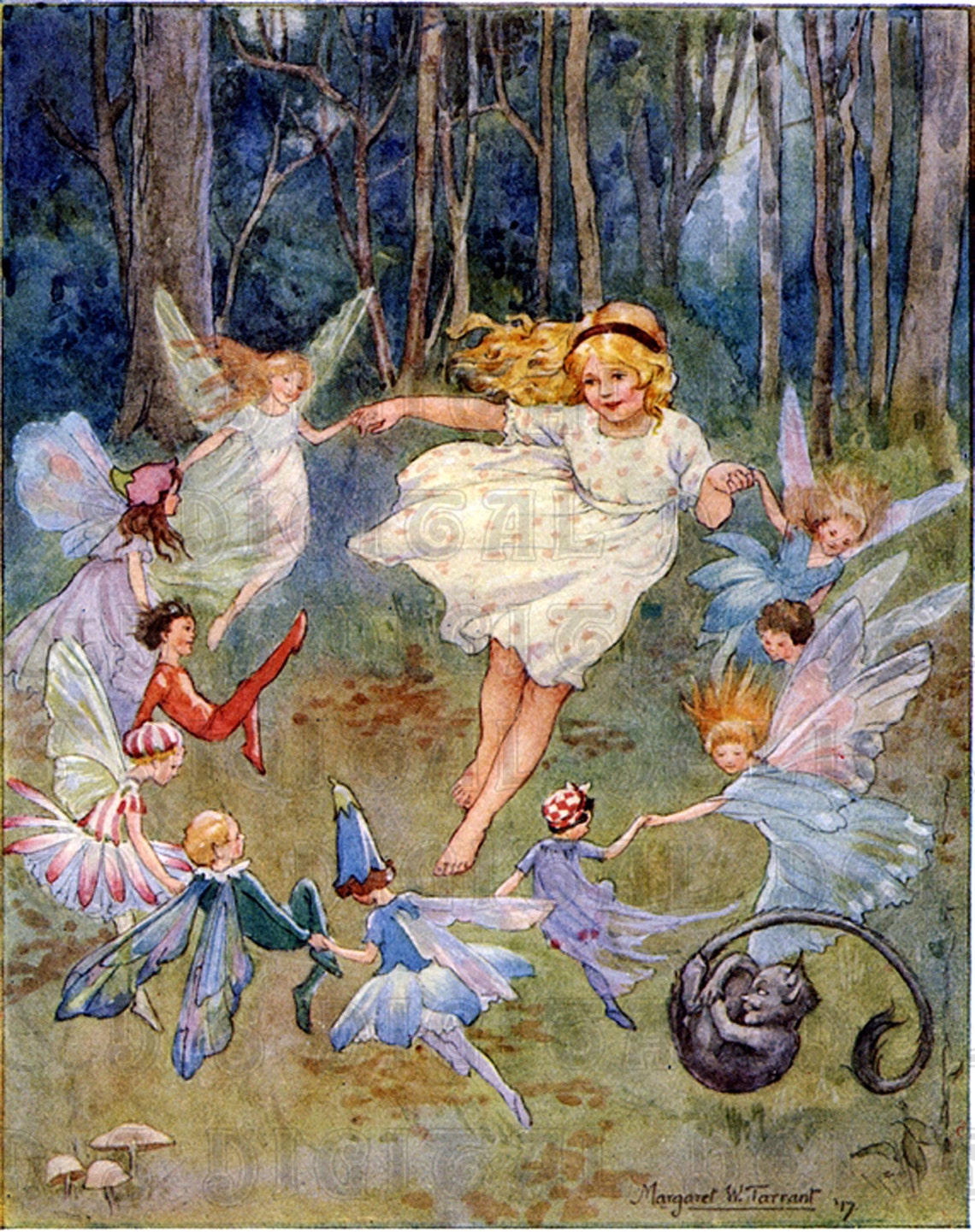 Fairy DANCE. Vintage Book Plate Illustration. Fairy Digital - Etsy
