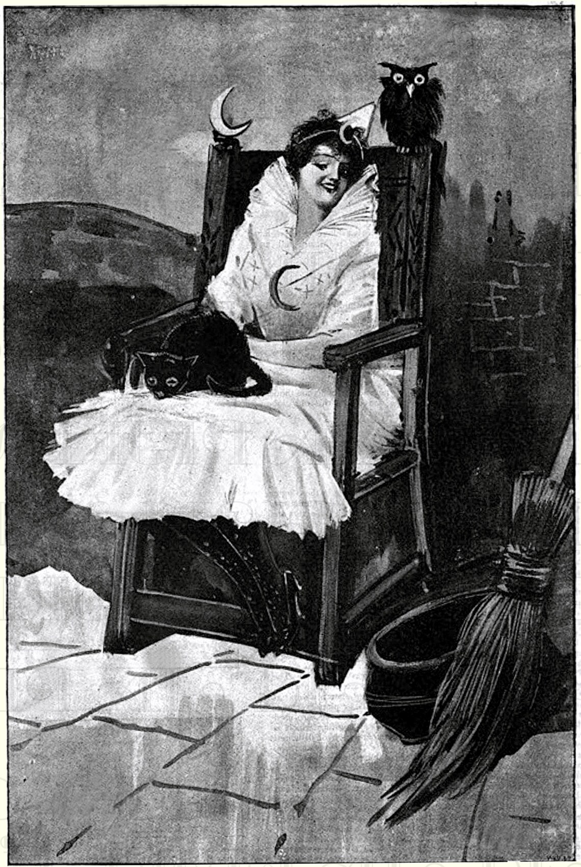 Rare Exceptional EDWARDIAN FLAPPER Mystic Witch Deco | Etsy