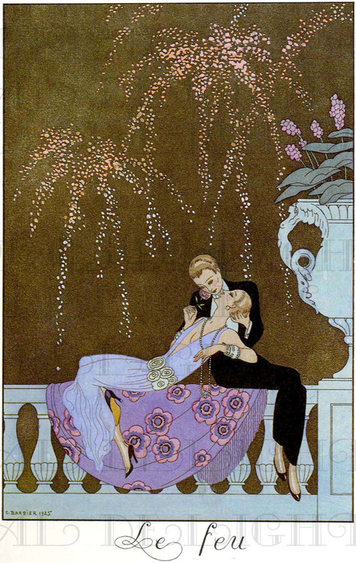 Le Feu. Art DECO Vintage Illustration. Vintage Deco DIGITAL | Etsy