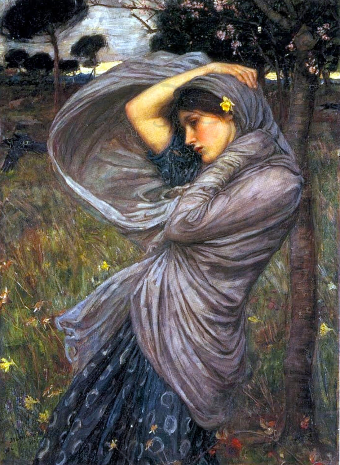 Woman In The Wind Painting