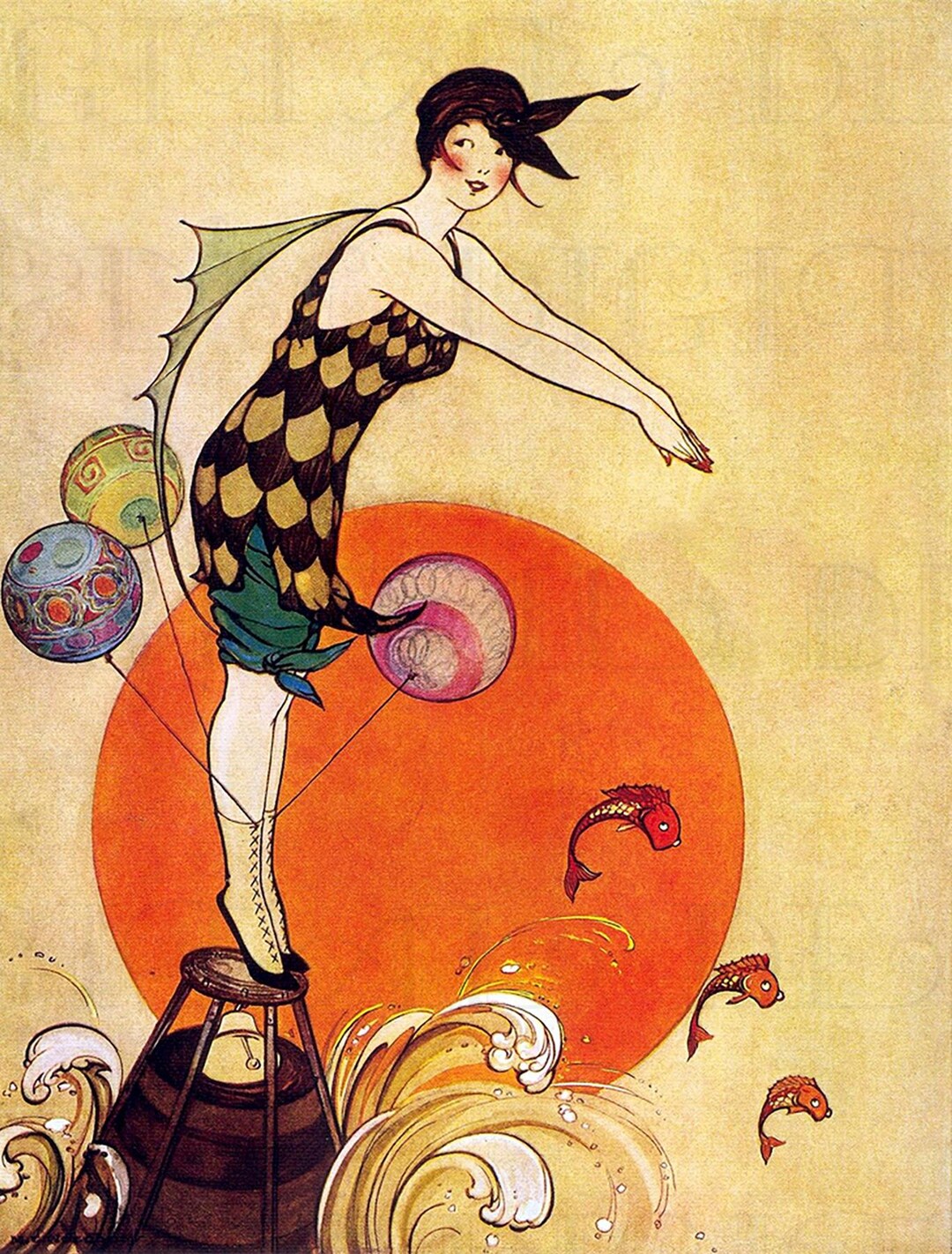 The Lastest Swim Suit? Art Deco Flapper Printable Image. VINTAGE ...