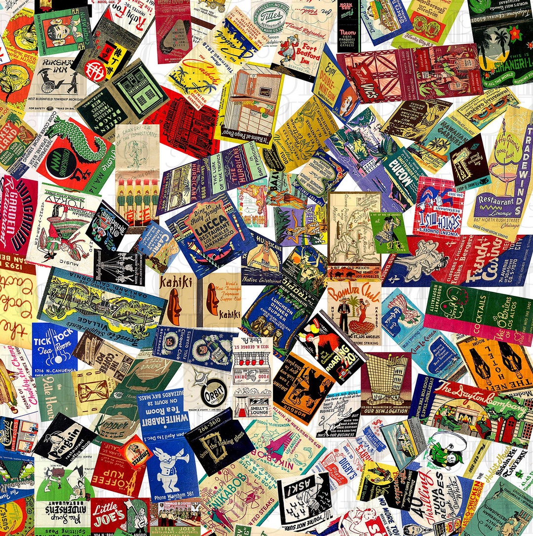 Wild Classic MATCHBOOKS! Retro Mid-century. Vintage DIGITAL Download ...