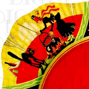RARE Vintage Halloween Plate Digital Download: 1920s Devil, Witches ...