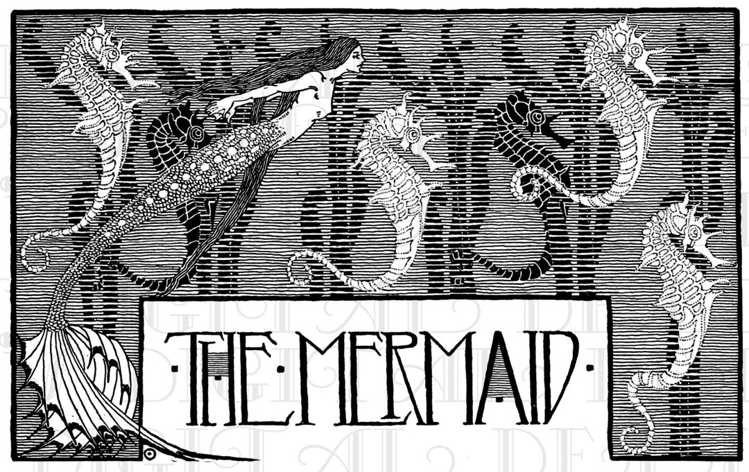 The LITTLE Mermaid. Fairy Tale Book Illustration. Vintage DIGITAL ...