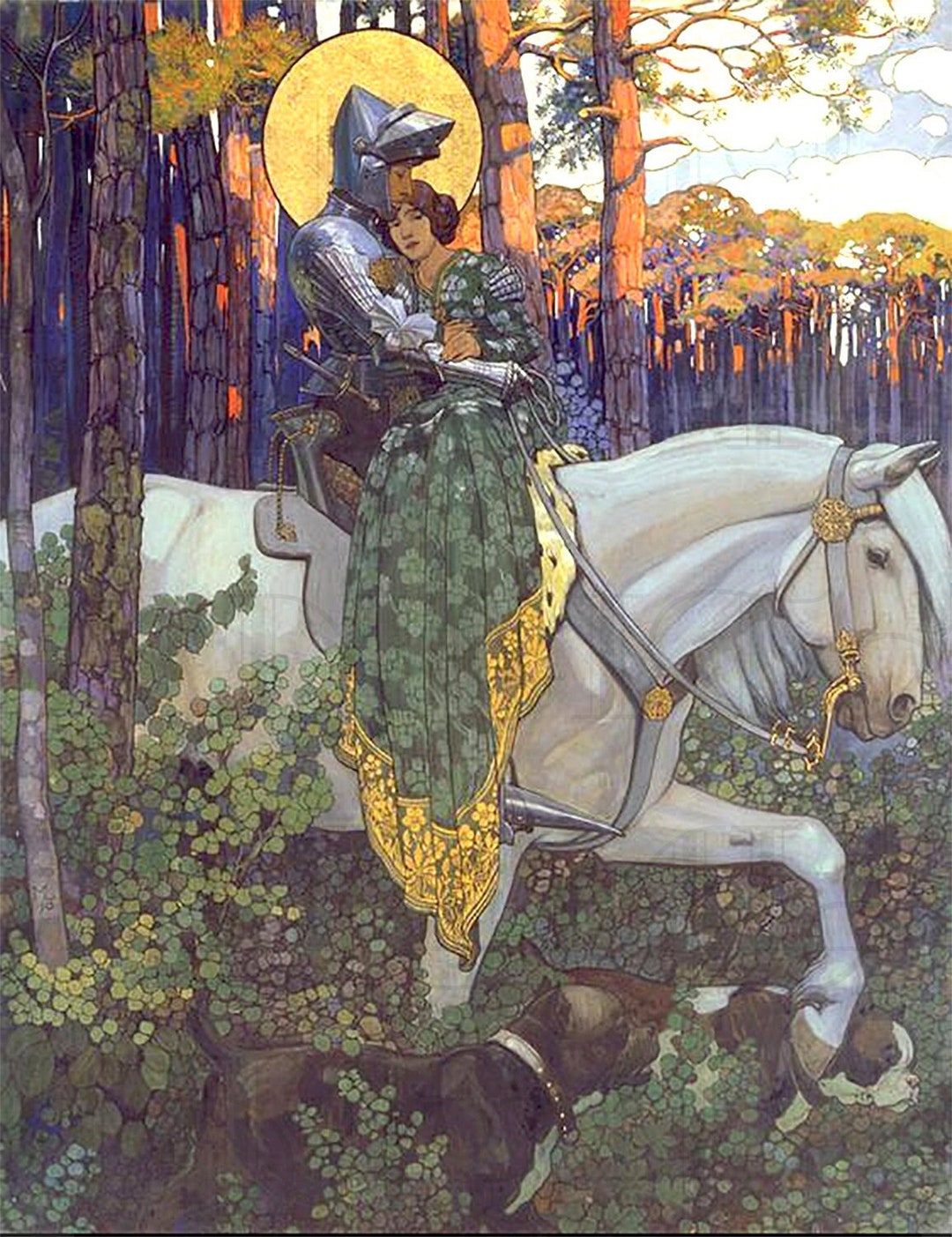 Riding off Happily Ever After! Pretty PRINCESS and Prince. VINTAGE ...