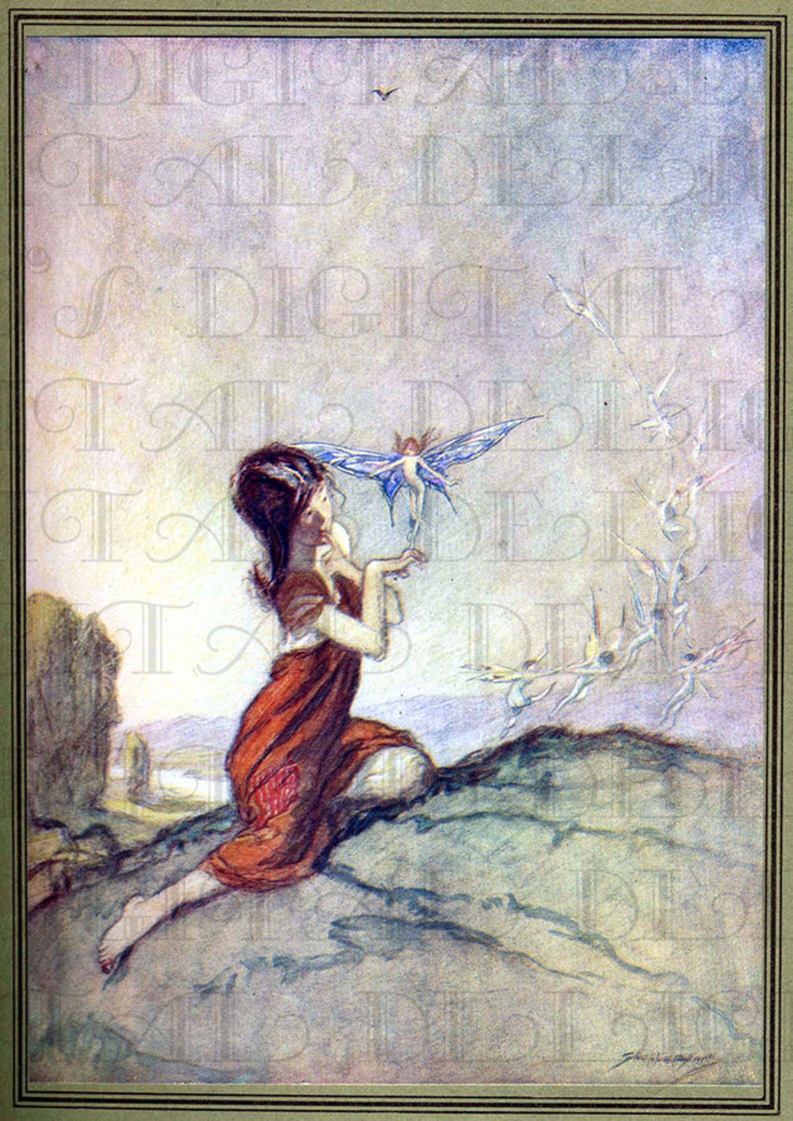FAIRY on the Tip of Her Finger. Digital Fairy VINTAGE - Etsy Ireland