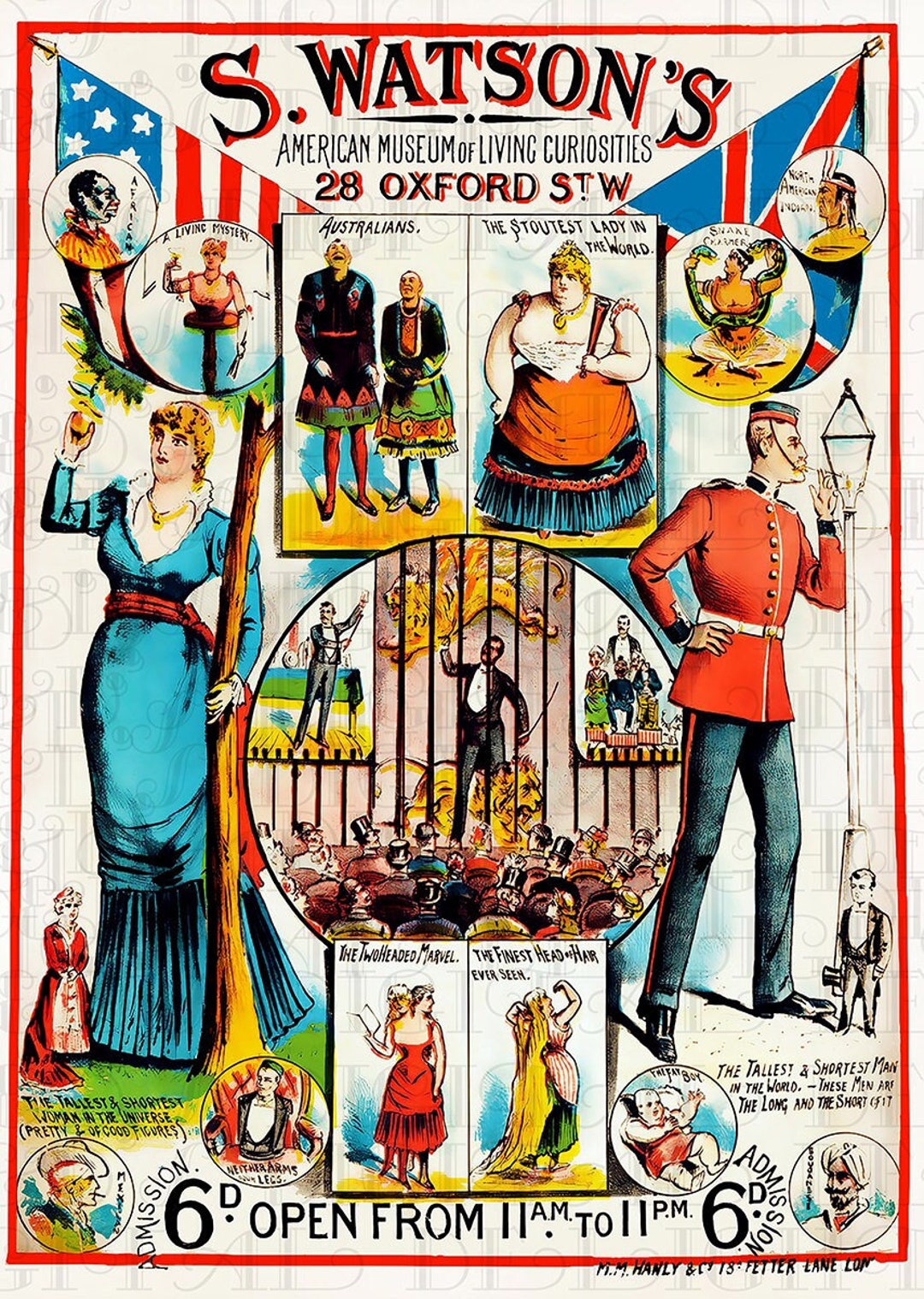 Circus Antique SIDESHOW Poster Freak Show CIRCUS Vintage Poster ...