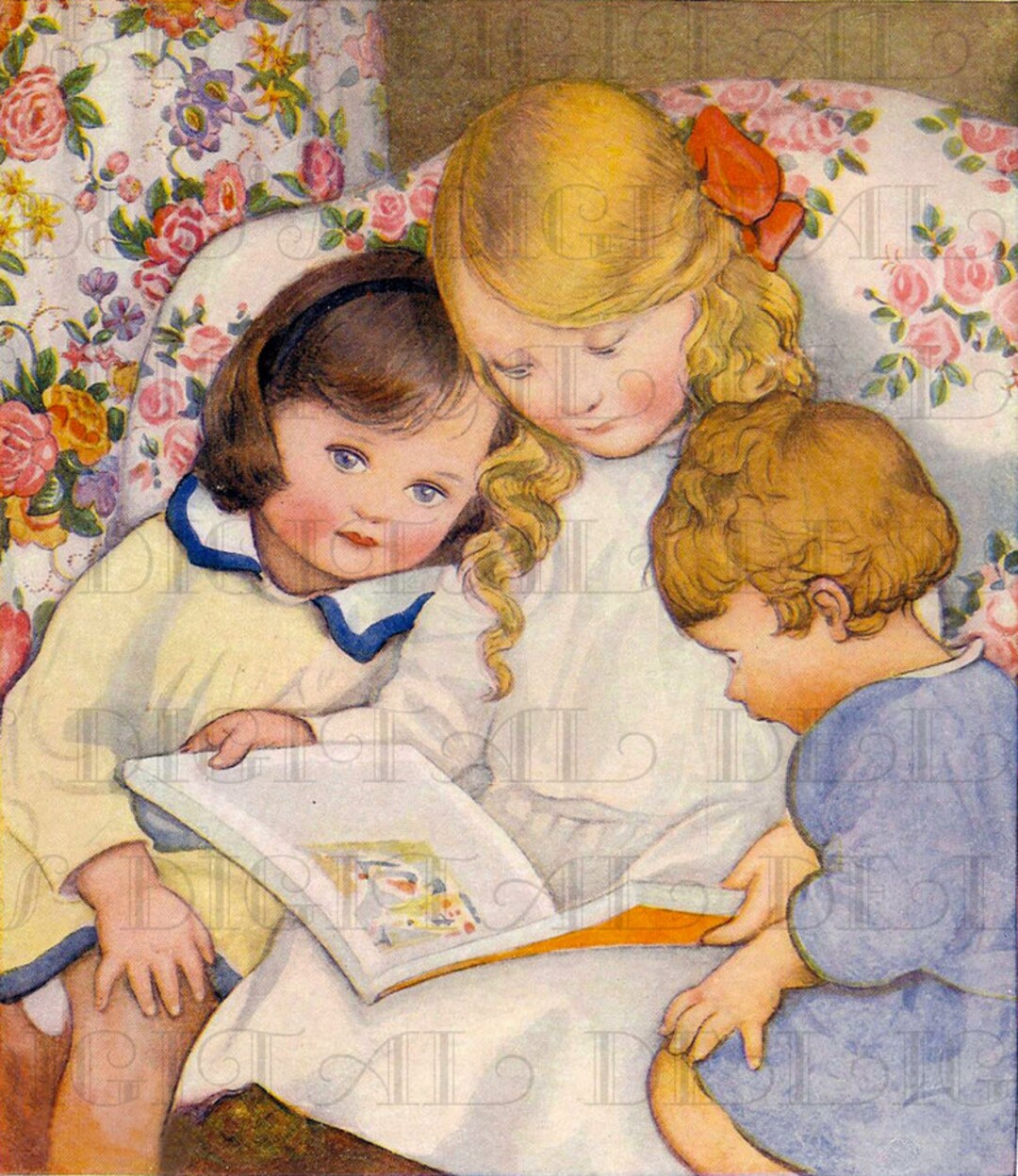 Lovely Our Favorite Rhyme! Sister READS to Siblings! Vintage Book ...