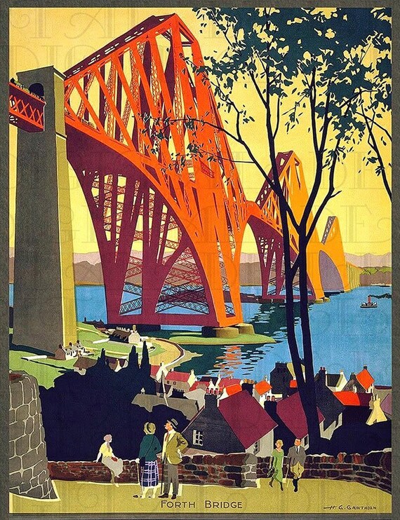 Digital Print Vivid Vintage England Scene Digital Download Vintage ...