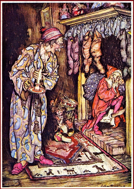 HUSH Arthur Rackham VINTAGE Illustration. Rackham Christmas | Etsy