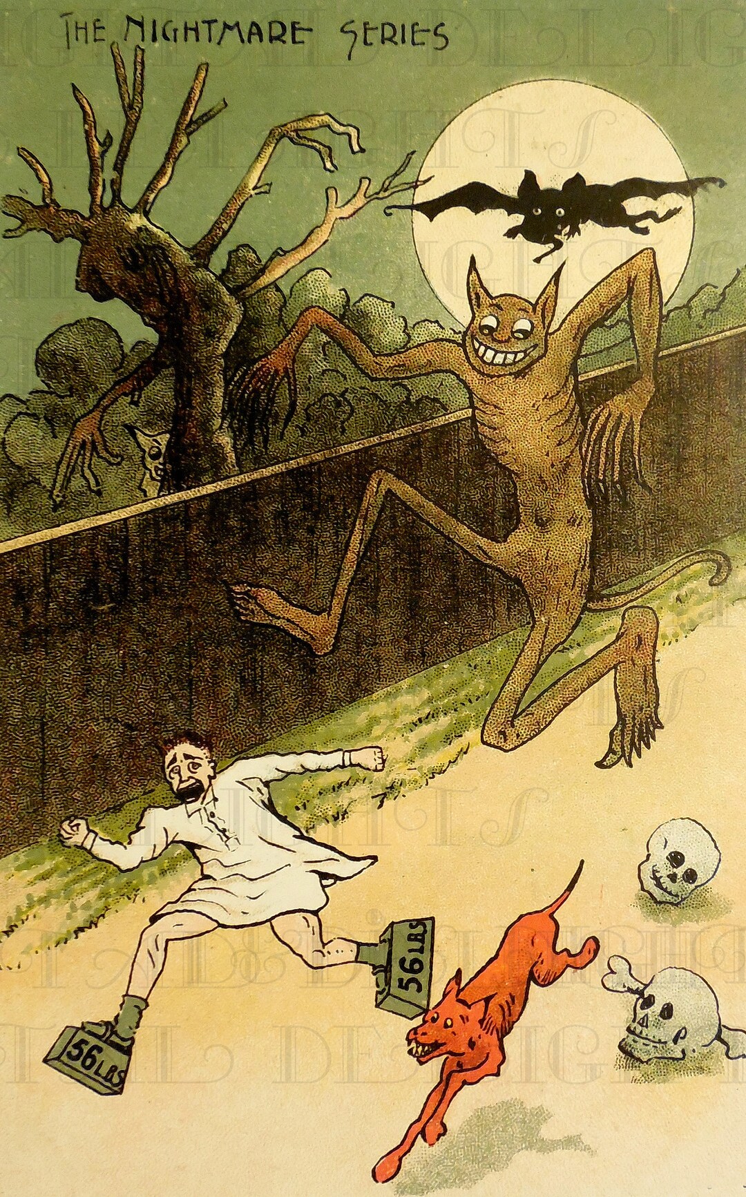 RARE VINTAGE Halloween Digital Download. Devils Chasing. Odd. Offbeat ...