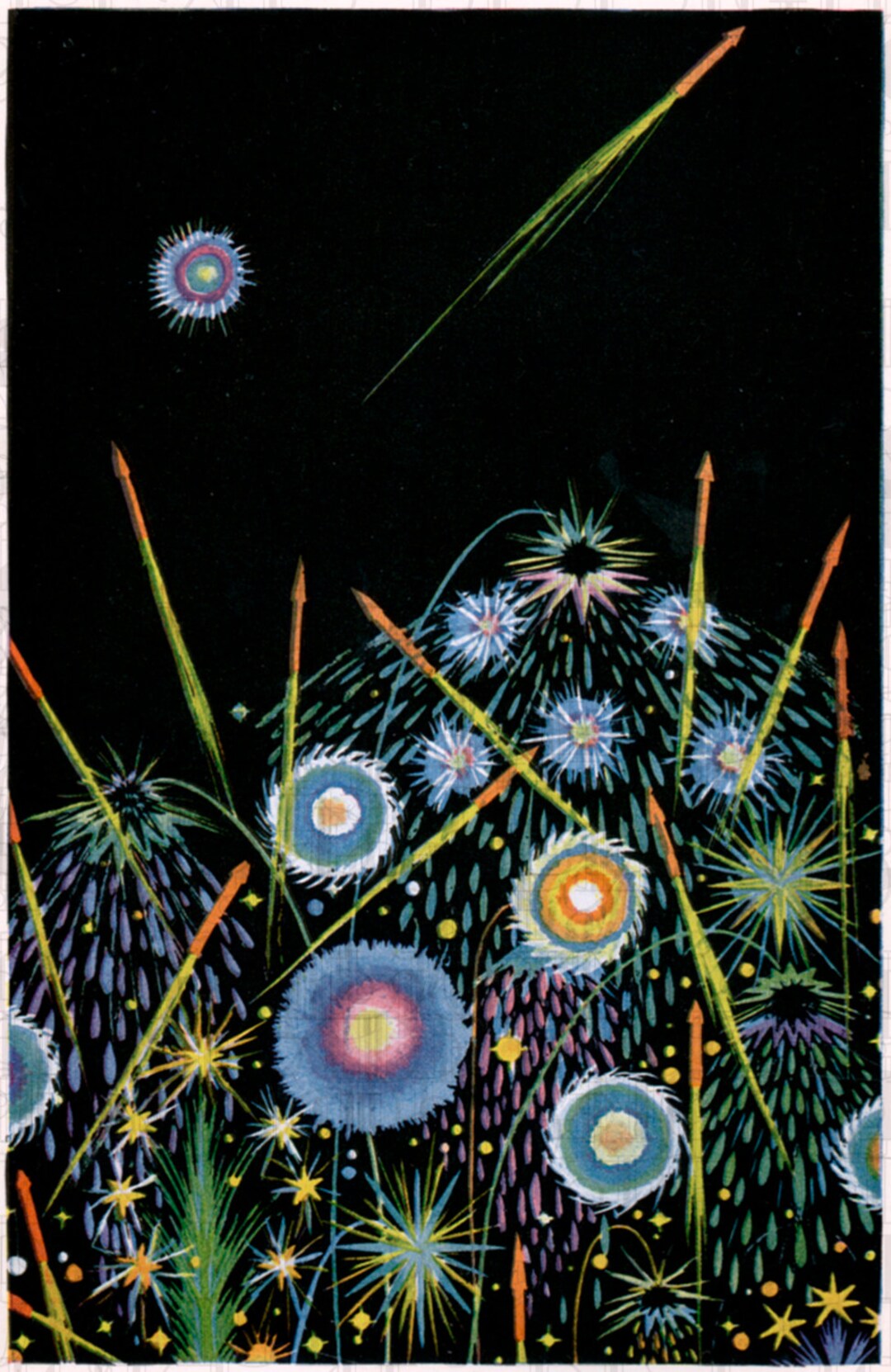 FIREWORKS! Vintage Art Deco Illustration. Digital Deco Download ...
