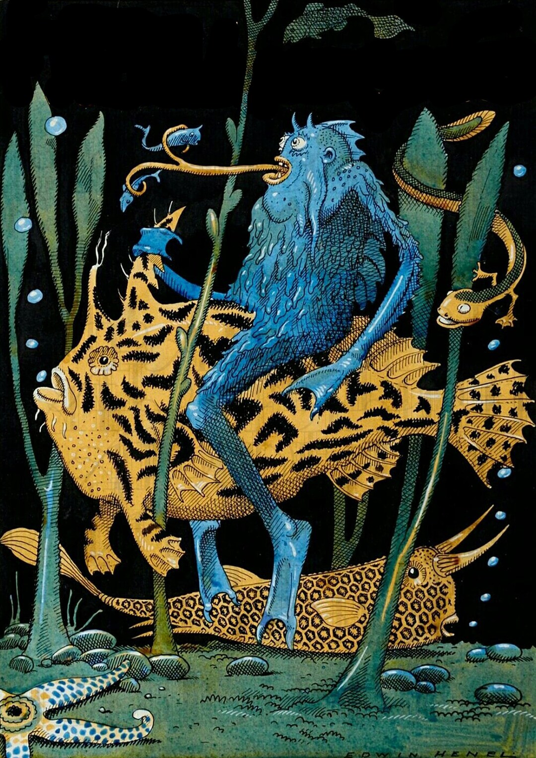 Seriously DERANGED Vintage Illustration. Wild Creature Fairy Tale ...