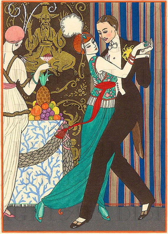 Stylish DANCERS. Art Nouveau/ Art Deco Flapper. Fashion Plate. - Etsy