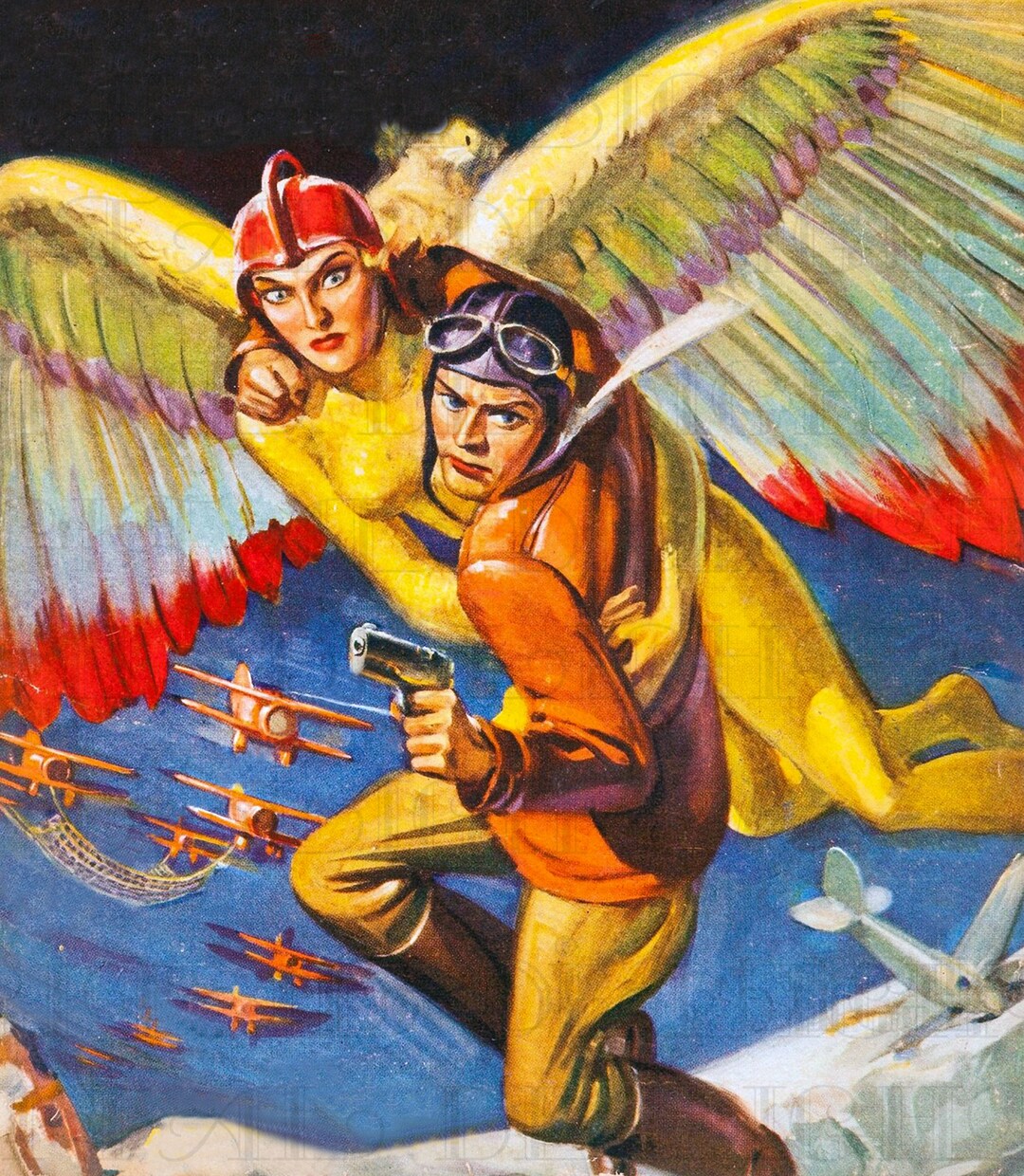 Weird Bad ANGEL. Vintage DIGITAL Pulp Magazine Illustration. Vintage ...