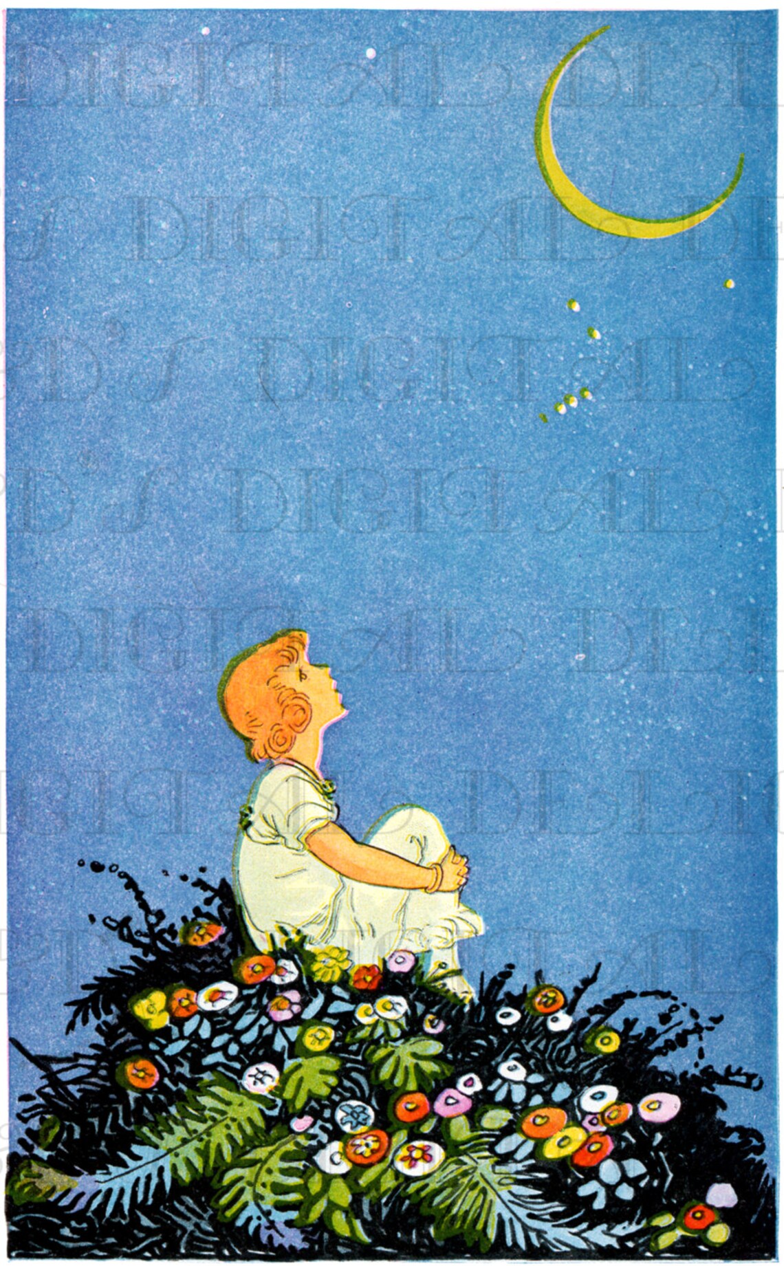 Gazing at the Half Moon Children's Book VINTAGE | Etsy