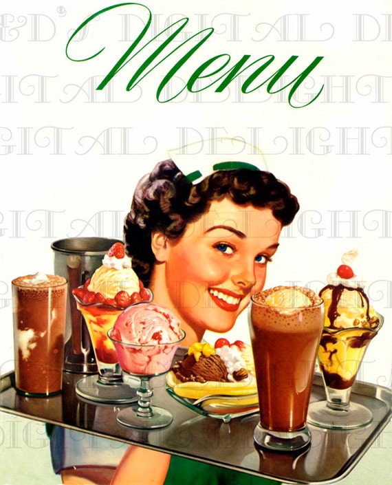 Vintage 50s Diner Menu