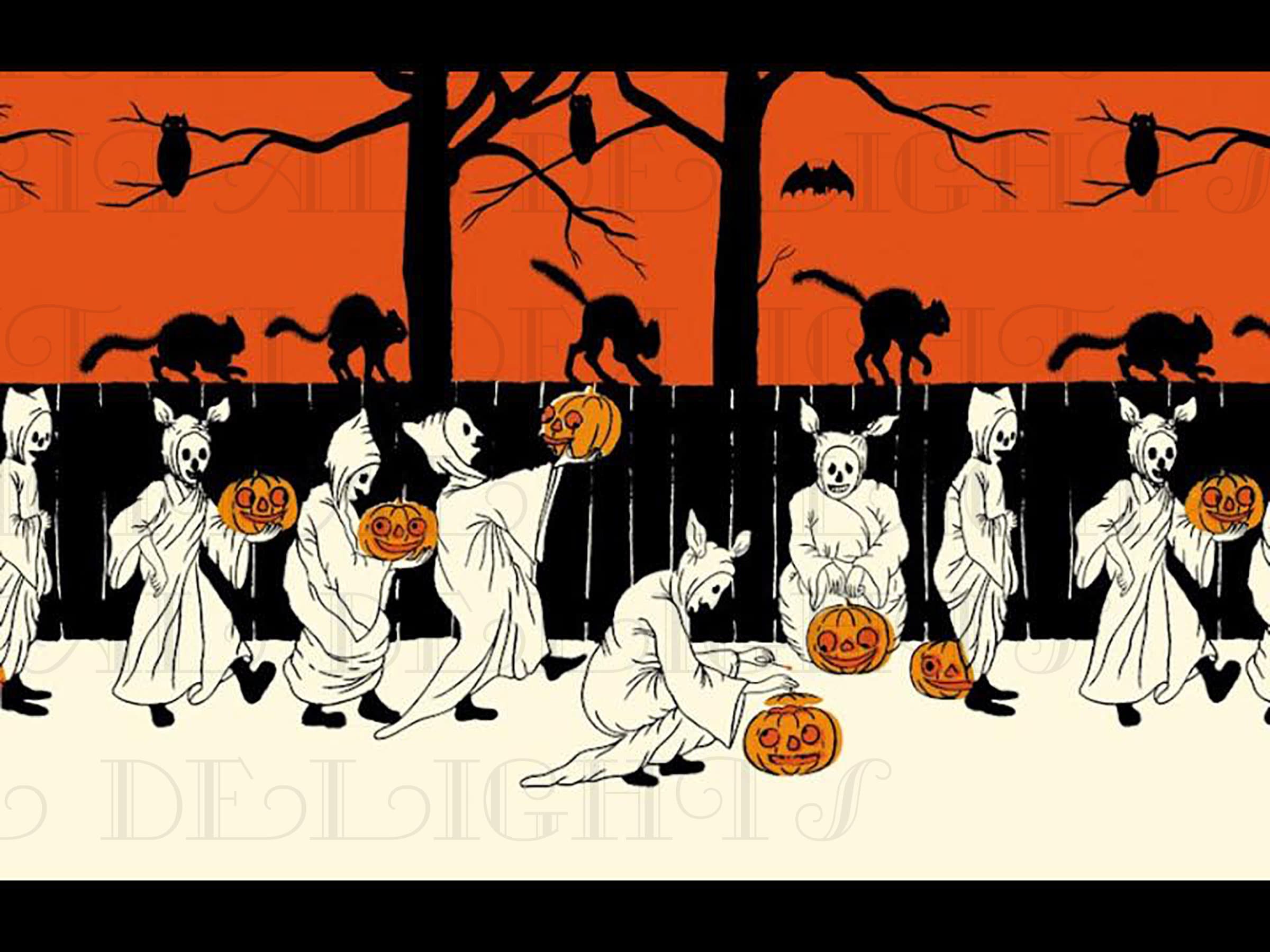 RARE Ghoulish Creepy Walking GHOSTS Halloween Digital Download ...