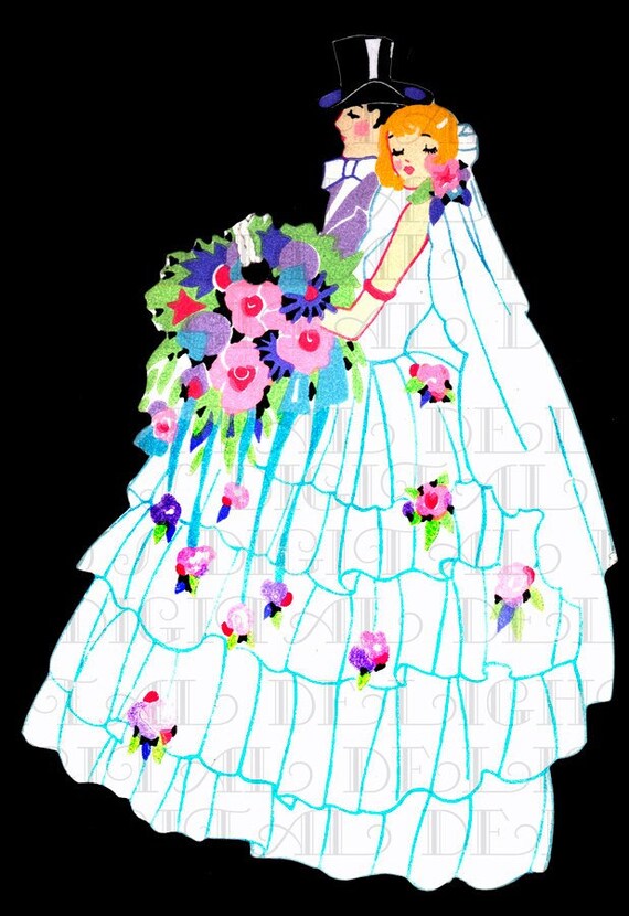 Very Modern Flapper BRIDE and GROOM Place Card. 1920s Bride - Etsy